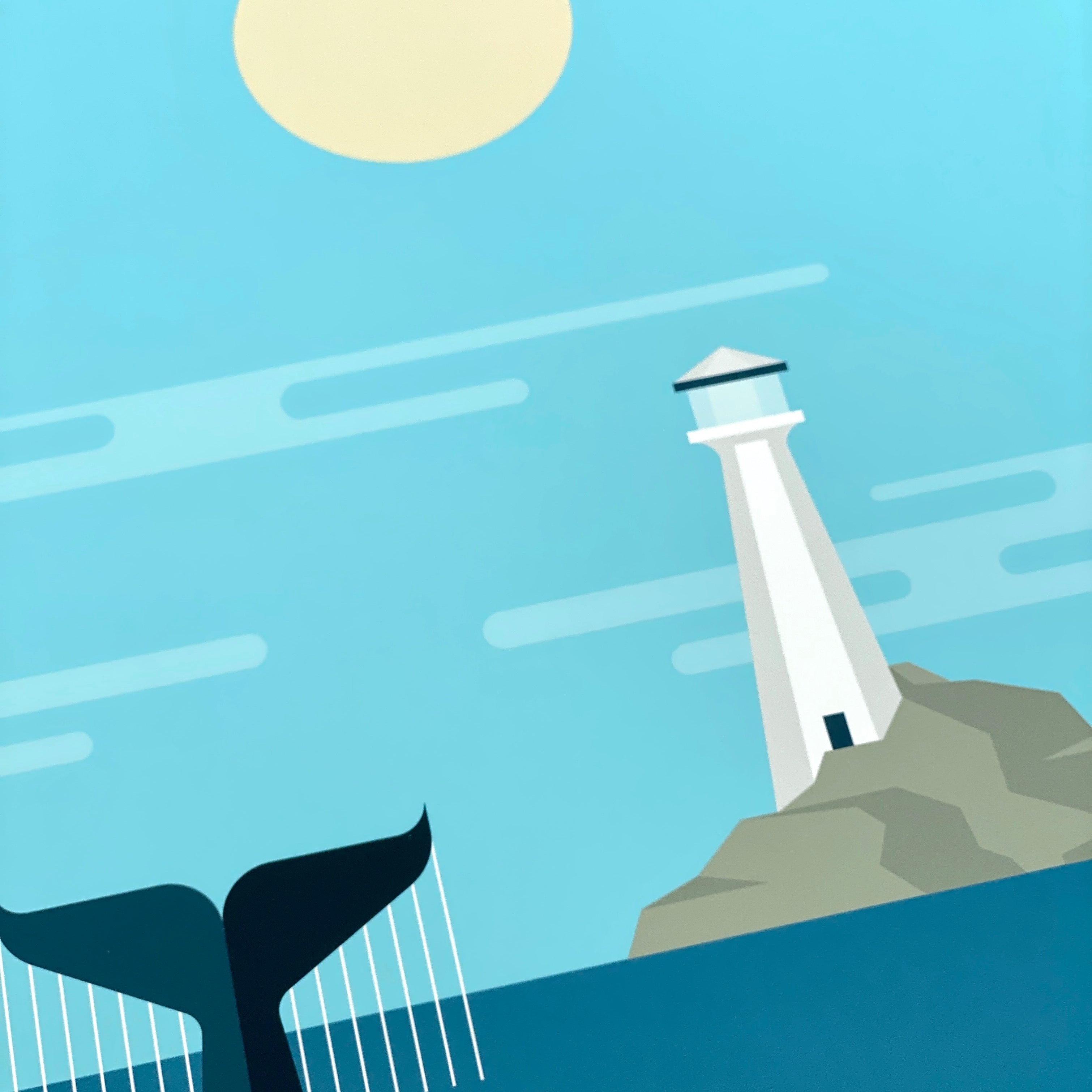 Tail and Lighthouse Print by Ed Harrison– Welsh Otter